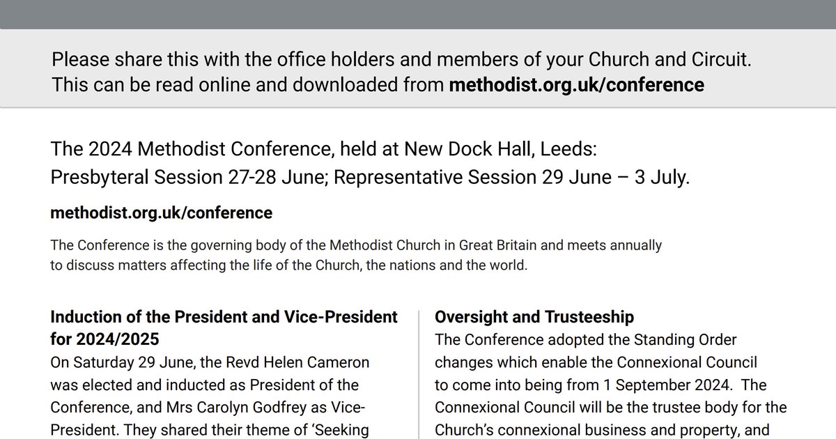 The Conference 2024 Business Digest - The Methodist Church